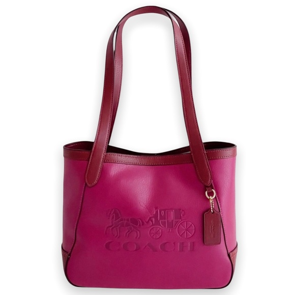 Coach | Bags | Coach Tote 27 Bag Bright Violet Colorblock With Horse ...